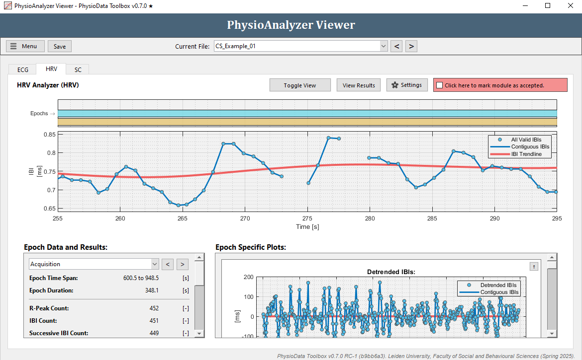 Basic Walkthrough | PhysioData Toolbox